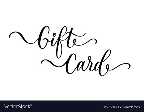 Gift Card Hand Drawn Brush Pen Lettering Design Vector Image