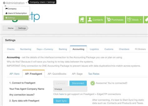 How To Connect Freeagent With Edgectp Edgectp