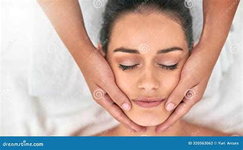 Face Hands For Massage And Woman In Beauty Spa With Masseuse To Relax