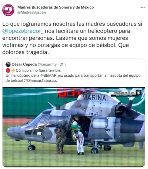 Madres Buscadores Lamentan Que Se Use Helicóptero De La Marina Para