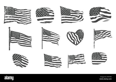Grunge Waving Usa Flag Grunge Waving Usa Flag Silhouette Grunge Flag