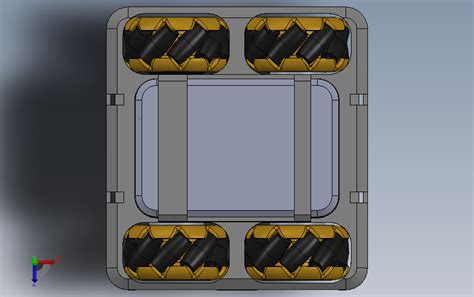 麦克纳姆轮式机器人小车 SOLIDWORKS 2020 模型图纸下载 懒石网