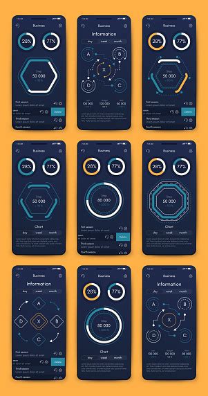 移動應用的不同 Uiuxgui 螢幕和平面 Web 圖示向量圖形及更多website Wireframe圖片 Website