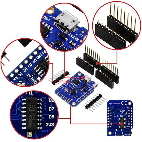 Azdelivery D1 Mini V3 Nodemcu Esp 8266 Wifi Iot Micro Usb Wlan