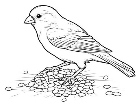 Premium Photo A Black And White Drawing Of A Bird Sitting On A Pile
