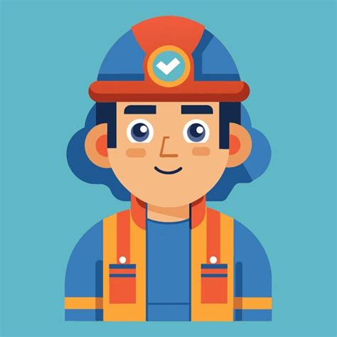 Industrial Engineer Vector Character Flat Style Illustration Premium