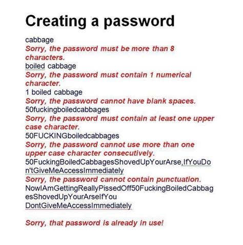 Websites Should Post Their Password Requirements On Their Login Pages So I Can Remember WTF I