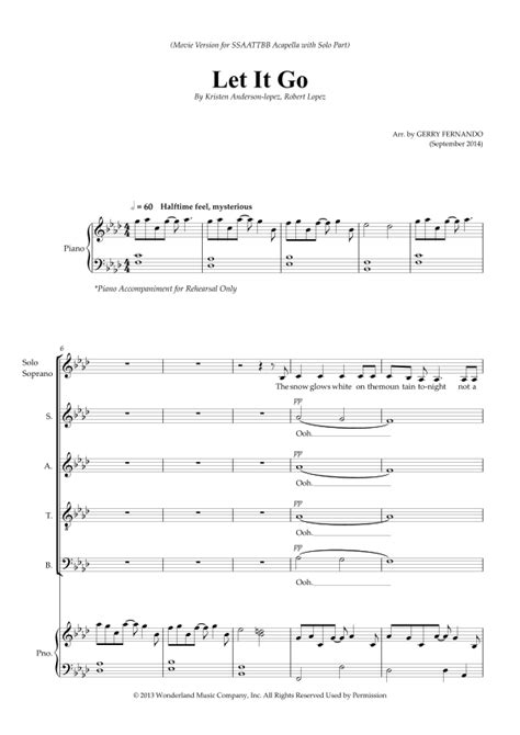 Let It Go Demi Lovato Version Arr Gerry Fernando By Demi Lovato Sheet Music For Choir At