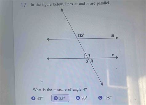 17 In The Figure Below Lines M And N Are Parallel What Is The Measure
