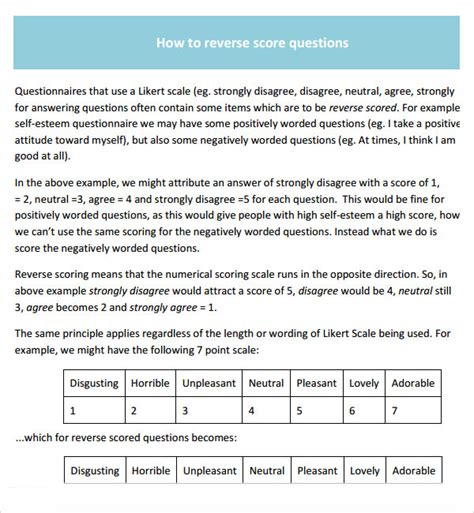 Free Likert Scale Template