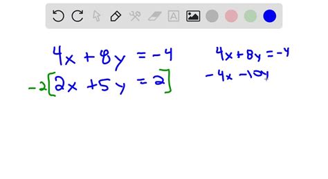 solved four times a number plus eight times a second number is