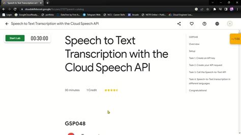 Speech To Text Transcription With The Cloud Speech Api Gsp048