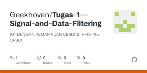 GitHub Geekhoven Tugas Signal And Data Filtering IOT DENGAN KEMAMPUAN CERDAS IF PIL CPS