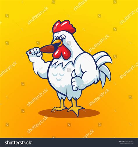 Fried Chicken Restaurant Mascot Logo Template Stock Vector Royalty