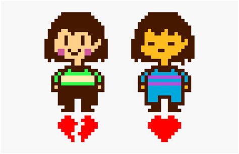 Undertale Frisk And Chara Pixel Hd Png Download Kindpng