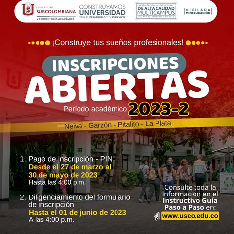 Universidad Surcolombiana Abre Inscripciones Para Segundo Periodo