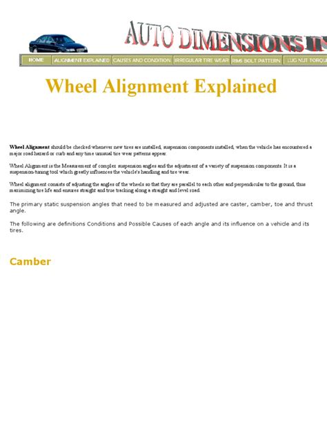 Wheel Alignment Explained | PDF | Suspension (Vehicle) | Steering