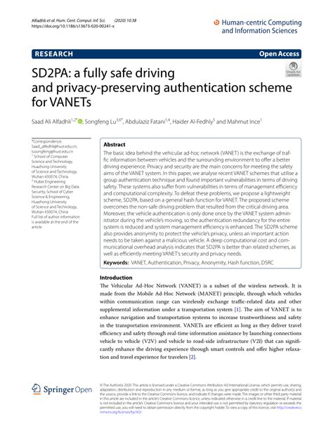 pdf sd2pa a fully safe driving and privacy preserving authentication