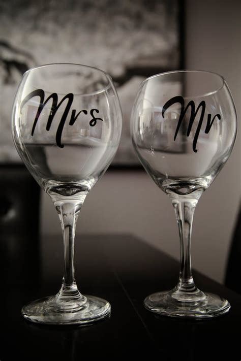 Mr And Mrs Wine Glasses Wedding Ts For Bride And By Giomadiinc