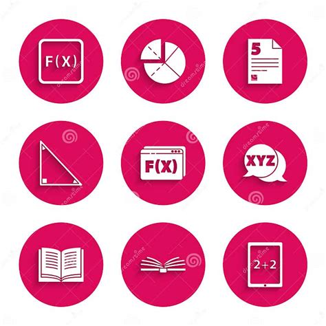 Set Function Mathematical Symbol Open Book Tablet With Calculator