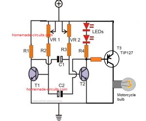 How To Make Any Light A Strobe Light Using Just Two Transistors Homemade Circuit Projects