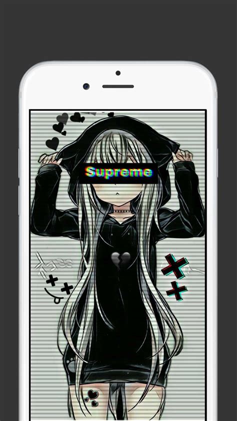 Download Supreme Lock Screen Anime Girl Wallpaper