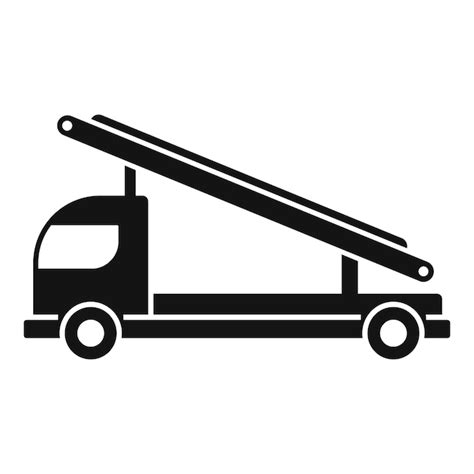 Ícone de caminhão de carga vetor simples veículo de aviação de suporte terrestre Vetor Premium