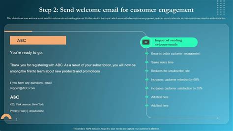 Onboarding Process Step 2 Send Welcome Email For Customer Engagement Ppt Sample