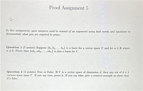 Solved Proof Assignment 5in This Assignment Your Answers