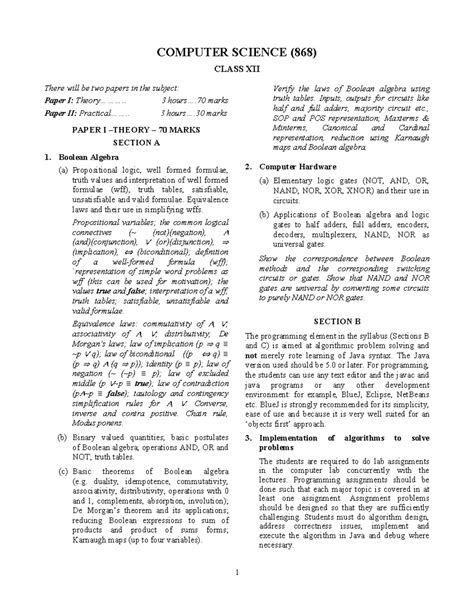 Important Questions Computer Science 868 Class Xii There Will Be