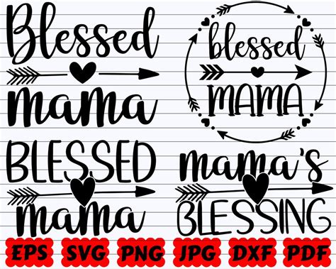 Blessed Mama SVG Blessed SVG Mama SVG Mama Cut File Mama Quote Svg Mama Saying Mama