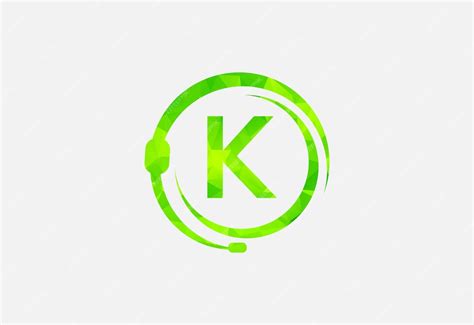Premium Vector Headphones Green Triangle Node Vector With Latter K