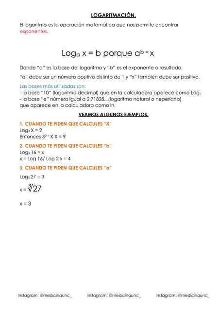 Tema 2 LogaritmaciÓn Udocz Creators Udocz