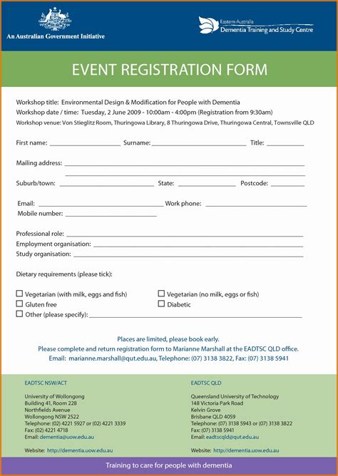 Pdf Registration Form Template