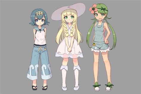 Lillie Lana And Mallow Pokemon And 2 More Drawn By Shone Danbooru