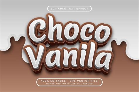 Premium Vector Choco Vanila 3d Text Effect And Editable Text Effect