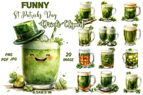 Funny St Patricks Day Drink Clipart Graphic By Aftab Store · Creative Fabrica