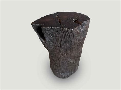 Sculptural Ulin Wood Side Table 6486m Andrianna Shamaris