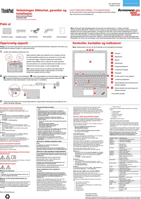 Lenovo L Swsg Nb Sp F User Manual English Safety Warranty