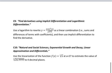 Solved 09 Find Derivatives Using Implicit Differentiation