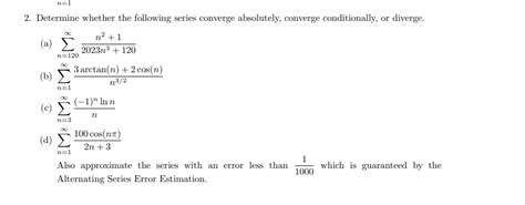2 Determine Whether The Following Series Converge