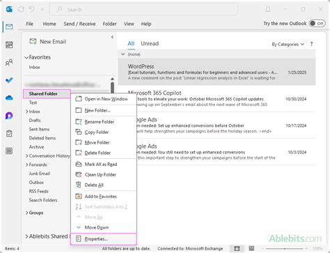 How To Share Folder In Outlook 365 New App And Web