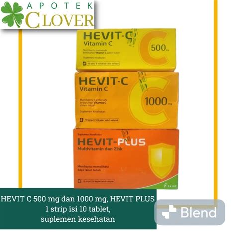 Jual Hevit C 500 Mg Hevit 1000 Mg Hevit Plus 1 Strip Isi 10 Tablet