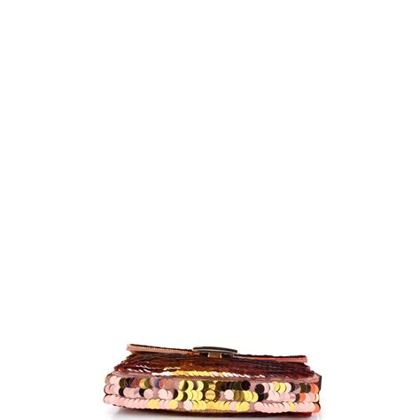 Fendi Baguette 1997 Bag Sequin Embellished Satin Medium Multicolor 2566872