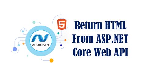 How To Return HTML From ASP NET Core Web API