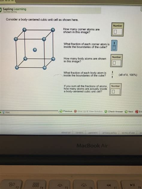 Solved Consider A Body Centered Cubic Unit Cell As Shown Chegg