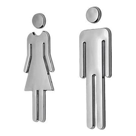 1 Set Toilet Door Sign Adhesive Plaque Men And Wom Vicedeal