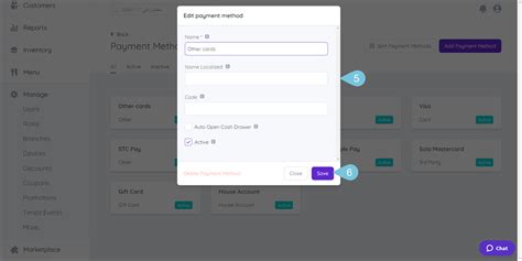 Updating Payment Methods Foodics Help Center