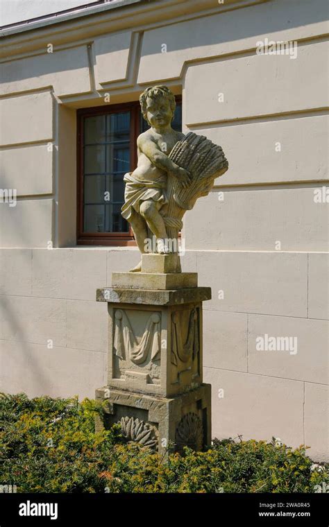 Sculpture Stone Figure Putti In Front Of Gammertingen Castle Speth