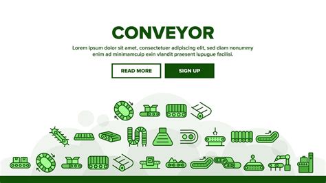 Conveyor Factory Tool Landing Header Vector 18782488 Vector Art At Vecteezy
